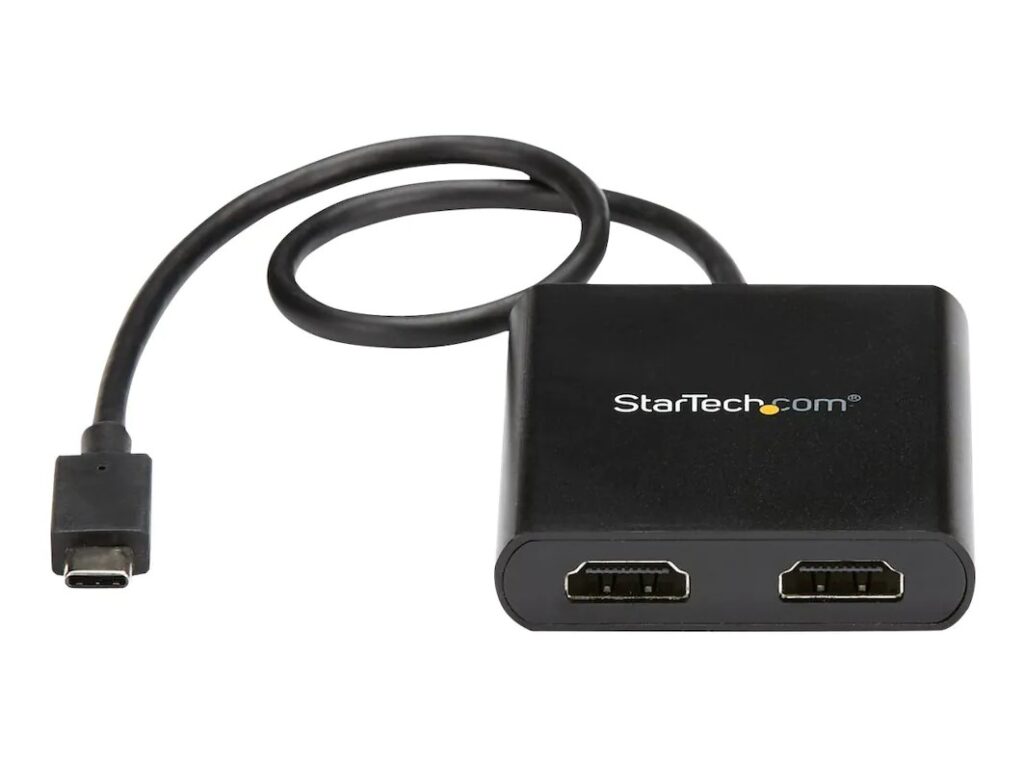 StarTech.com 2-Port Multi Monitor Adapter, USB-C to 2x HDMI Video Splitter, USB Type-C DP Alt ...